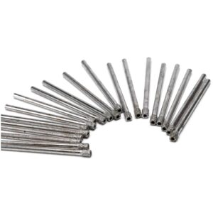 JINGLING 3 mm 1/8" inch Diamond Hole Saw Core Drill Bit Masonry Drilling Cutter Tools for Glass Marble Tile Granite Stone Pack of 20Pcs