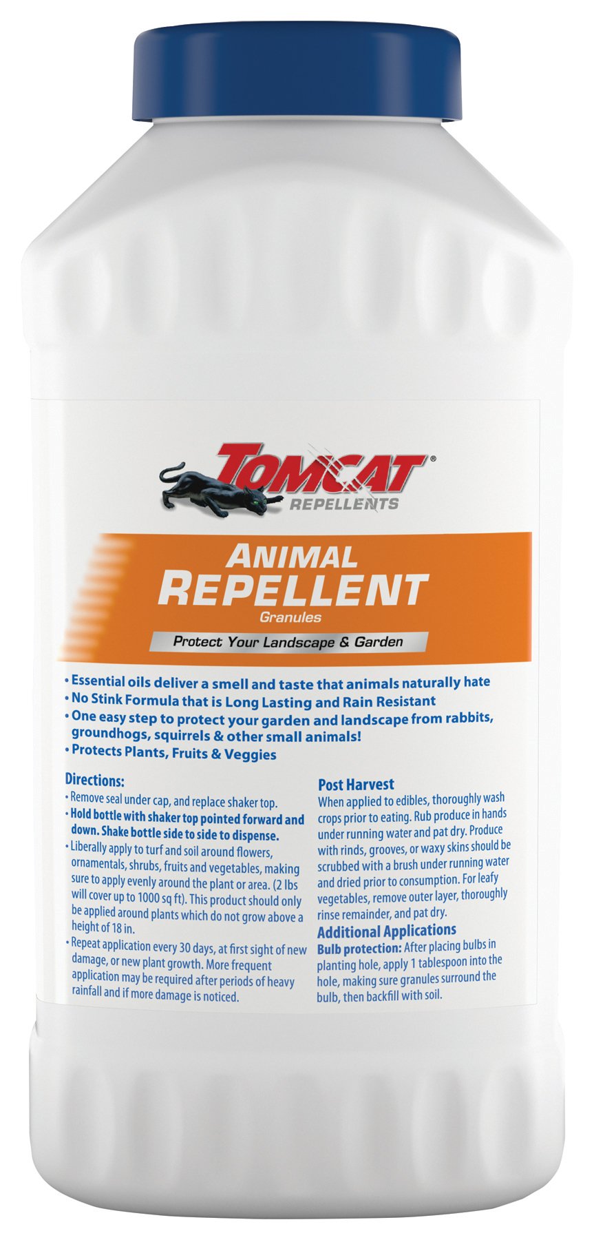 Tomcat Repellents Animal Repellent Granules1 - Repels Rabbits, Squirrels, Groundhogs and Other Small Animals, Contains Essential Oils, Long Lasting, No Stink, Rain-Resistant, 2 lbs.