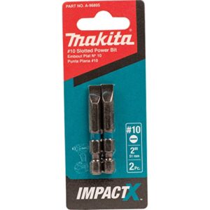 Makita A-96805 Impactx 10 Slotted 2″ Power Bit, 2 Pack