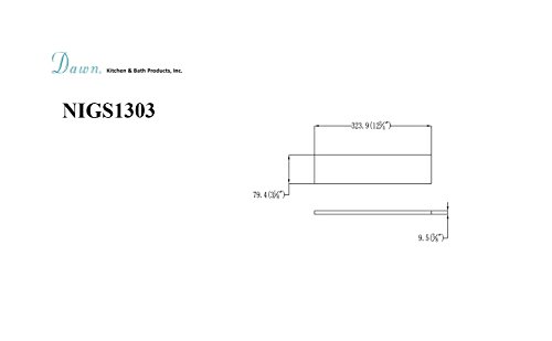 Dawn NIGS1303 Glass Support Plate for Shower Niche, Clear Glass