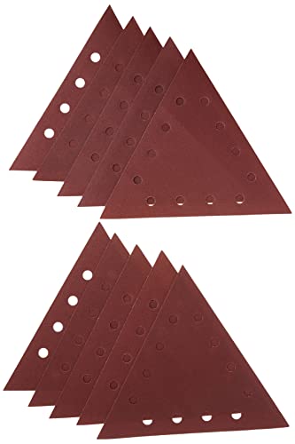 WEN 6377SP120 120-Grit Hook & Loop 11-1/4-Inch Triangle Drywall Sander Sandpaper, 10 Pack