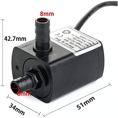 Mavel Star 12 Volt Small Mini Submersible Water Pump for Camping DIY Swamp Cooler PC CPU Water Cooling Fountain Water Fall 63 GPH