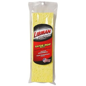 libman commercial 3959 big gator mop with brush refill, synthetic and cellulose, 11" wide sponge, yellow (pack of 6)