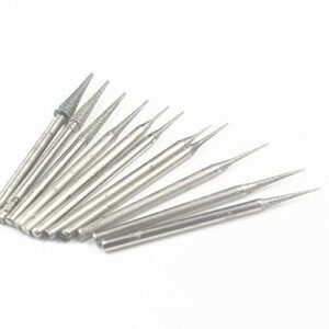 camaqui 2.35mm shank tapered head diamond grinding burr drill bits sets for dremel rotary tools