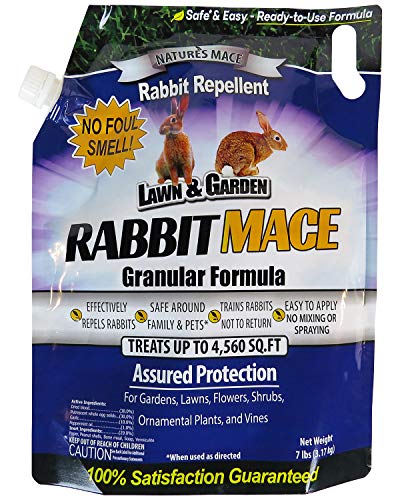 Nature's MACE Rabbit Repellent 7lb Granular/Covers 4,560 Sq. Ft. / Rabbit Repellent and Deterrent/Keep Rabbits Out of Your Lawn and Garden/Safe to use Around Children & Plants