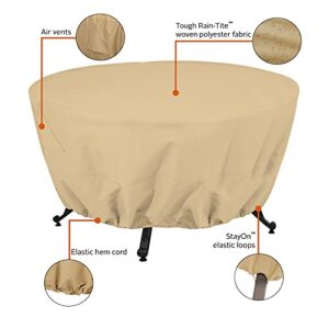 Classic Accessories Terrazzo Water-Resistant 42 Inch Round Fire Pit Table Cover