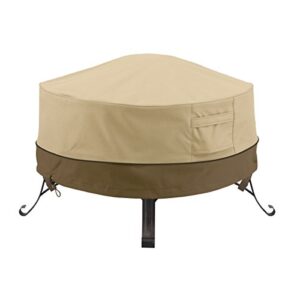 classic accessories veranda water-resistant 35 inch cover for better homes & gardens 35 inch round slate fire pit, outdoor firepit cover