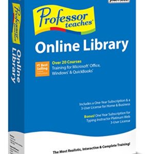 Individual Software Professor Teaches Online Library V.1 (3-Users) - Training for Office 2019 & 2016 Apps, Windows 10 Tutorials, QuickBooks 2021 & 2020 & More!