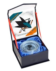 san jose sharks crystal puck - filled with ice from the 2016-17 nhl season - other game used nhl items