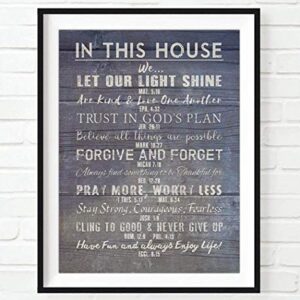 In This House Photo Print, Christian Bible Verse Family Rules Art, Scripture Inspirational Wall and Home Decor Poster, Unframed, Housewarming Gift, 8x10 Inches