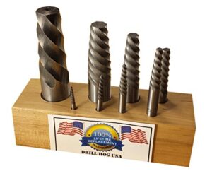 drill hog usa 8 pc spiral easy out set round screw extractor