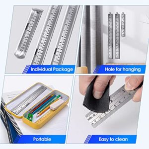 Gimars 3 Pcs Nonslip Unique Measure on Both Ends Design 6 +12 inch Stainless Steel Metal Ruler Kit, Easy to Read Inch&mm&cm Directly, More Polished Edge for School, Office, Architect, Engineers, Craft