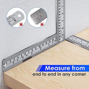 Gimars 3 Pcs Nonslip Unique Measure on Both Ends Design 6 +12 inch Stainless Steel Metal Ruler Kit, Easy to Read Inch&mm&cm Directly, More Polished Edge for School, Office, Architect, Engineers, Craft