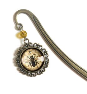 honey bee brassbook hook bookmark