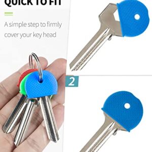 Uniclife 32 Pcs Key Cap Covers 1 Inch Key Head Protectors Soft Flexible Key Identifiers for Standard Regular Thin Flat House Keys (Not Suitable for Odd-Shaped Keys), 8 Colors