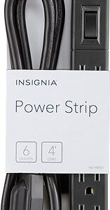 Insignia - 6-Outlet Power Strip - Black