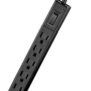 Insignia - 6-Outlet Power Strip - Black