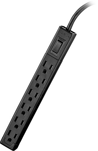 Insignia - 6-Outlet Power Strip - Black