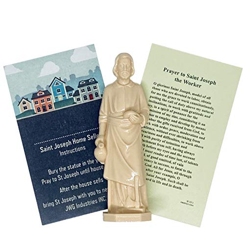 JWG Industries Saint Joseph Home Selling Kit 3 Inch Statue with Instructions and Prayer Card