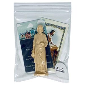 JWG Industries Saint Joseph Home Selling Kit 3 Inch Statue with Instructions and Prayer Card