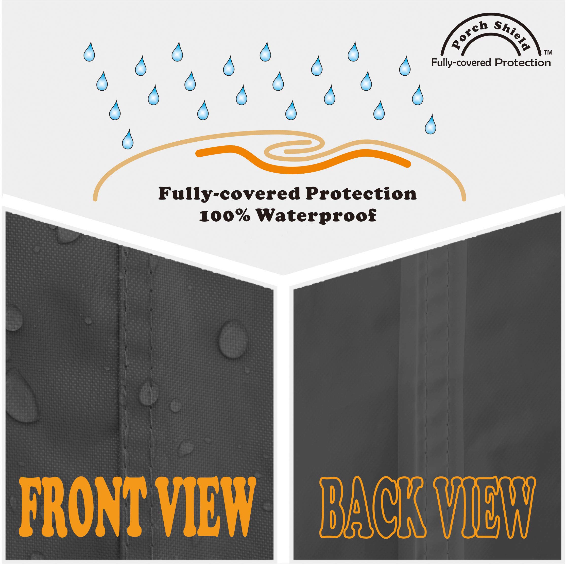 Porch Shield Waterproof Universal Generator Cover 38 x 28 x 30 inch - for Most Generators 5500-15000 Watt, Black