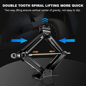 Car Scissor Jack Lift Leveling with Crank Handle Roadside Emergency for Honda Civic/Accord/CR-V/Element/Odyssey/Pilot, 2-Ton Max. 360mm Work Height