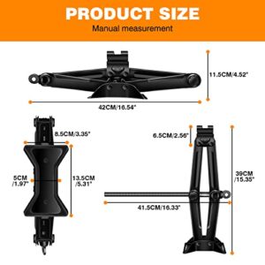 Car Scissor Jack Lift Leveling with Crank Handle Roadside Emergency for Honda Civic/Accord/CR-V/Element/Odyssey/Pilot, 2-Ton Max. 360mm Work Height