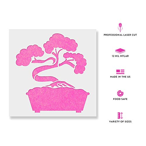 Bonsai Tree Stencil - Reusable Stencils for Painting - Create DIY Bonsai Tree Crafts and Projects