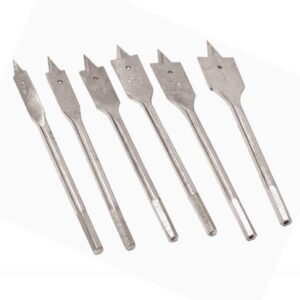 6 piece multi use 12" hardened carbon steel wood spade "drill bit set"