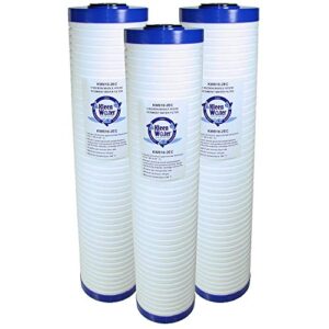 kleenwater kw810-2 filter replacement cartridge compatible with aqua-pure ap810-2 ap811-2, 5 micron dirt rust sediment filtration, set of 3