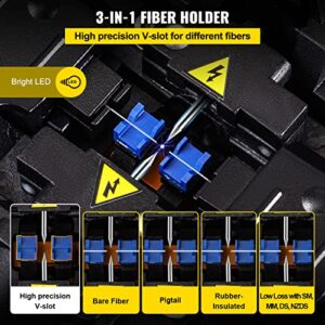 Mophorn Fusion Splicer Automatic Focus JW4108S FTTH Fiber Optic Fusion Splicer 5 Inch Digital LCD Screen Fusion Splicer Machine Fiber Cleaver Kit