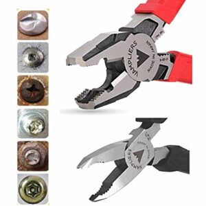 VAMPLIERS 2-PC Screw Extraction Pliers Set. Includes: 5" Mini Plier with ESD Safe Handles, Ideal For Any Electronic Repair + 8" PRO Heavy Duty Linesman Pliers. Made in Japan from High Carbon Steel.