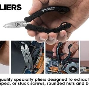 VAMPLIERS 2-PC Screw Extraction Pliers Set. Includes: 5" Mini Plier with ESD Safe Handles, Ideal For Any Electronic Repair + 8" PRO Heavy Duty Linesman Pliers. Made in Japan from High Carbon Steel.