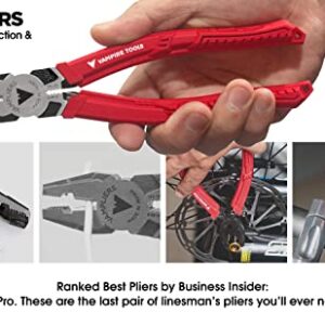 VAMPLIERS 2-PC Screw Extraction Pliers Set. Includes: 5" Mini Plier with ESD Safe Handles, Ideal For Any Electronic Repair + 8" PRO Heavy Duty Linesman Pliers. Made in Japan from High Carbon Steel.