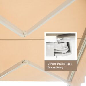 Diensweek Patio Awning Retractable 8'x7' Fully Assembled Manual Commercial Grade - Quality 100% 280G Ployester Window Door Sunshade Shelter - Deck Canopy Balcony P100 Series (8'x7', Beige)