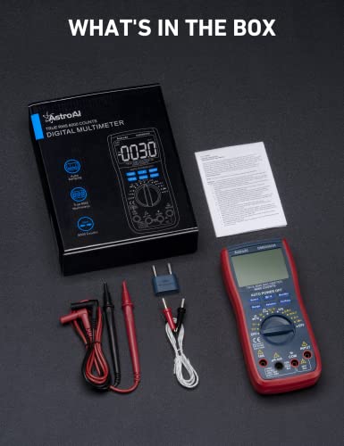 AstroAI Digital Multimeter and Analyzer TRMS 6000 Counts Volt Meter Ohmmeter Auto-Ranging Tester; Accurately Measures Voltage Current Resistance Diodes Continuity Duty-Cycle Capacitance Temperature