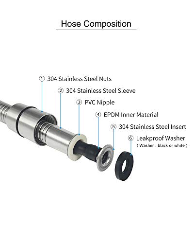 PHASAT Shower Hose,138 Inches Extra Long Shower Hose Replacement,304 Stainless Steel Shower Head Hose Extension Brushed Nickel,A3107N-3.5