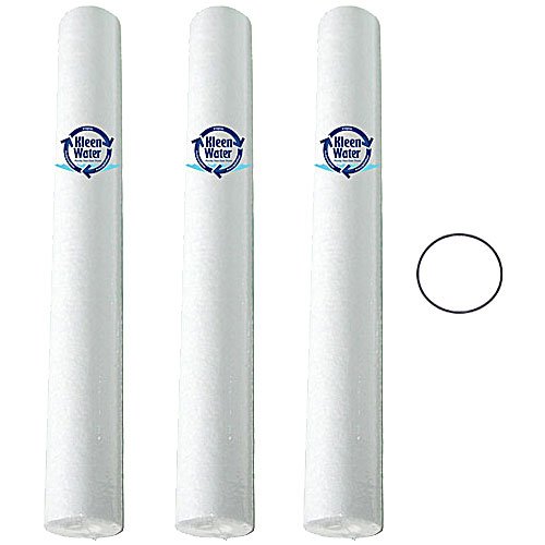 KleenWater Filter (USA) Compatible with Aqua-Pure AP110-2 Dirt Sediment Water Filter Cartridges, 5 Micron Qty(3) Includes O'ring Compatible with Aqua-Pure AP102T / AP12T