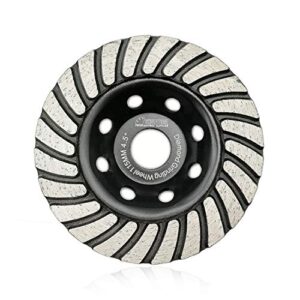 shdiatool 4-1/2 inch turbo row diamond grinding cup wheel for concrete granite marble masonry brick fits 7/8 inch arbor