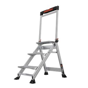 little giant ladder systems, jumbo step, 3-step, 2 foot, step stool, aluminum, type 1aa, 375 lbs weight rating, (11903), gray