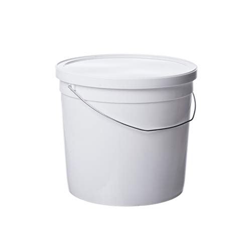 Consolidated Plastics Pail with Handle, HDPE, 6 Quart, White, 10 Piece