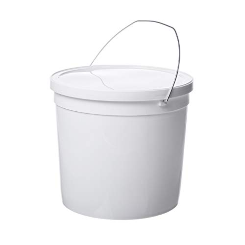 Consolidated Plastics Pail with Handle, HDPE, 6 Quart, White, 10 Piece