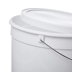 Consolidated Plastics Pail with Handle, HDPE, 6 Quart, White, 10 Piece