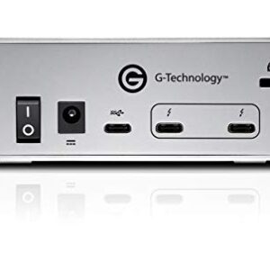 G-Technology 10TB G-DRIVE with Thunderbolt 3 and USB-C Desktop External Hard Drive, Silver - 0G05378-1