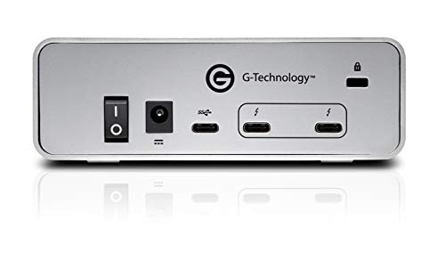 G-Technology 10TB G-DRIVE with Thunderbolt 3 and USB-C Desktop External Hard Drive, Silver - 0G05378-1