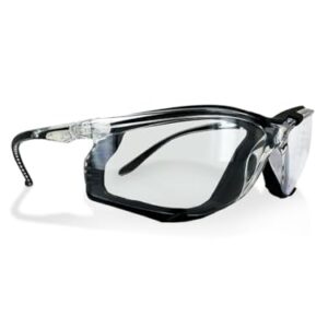 MAGID Gemstone Onyx Sporty Foam Lined Safety Glasses, 1 Pair, Gray Polycarbonate Lenses, Black Frame