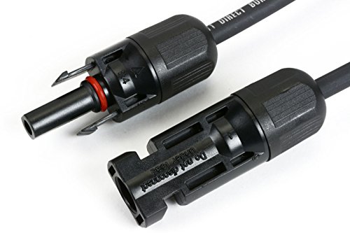 TEMCo 100' Red + 100' Black 10 AWG/Gauge Solar Panel Extension Cable with M/F Solar Connector Ends (Variety of Lengths Available)