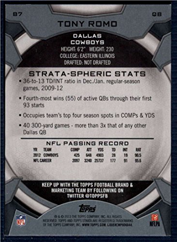 Football NFL 2013 Topps Strata #87 Tony Romo NM-MT Cowboys