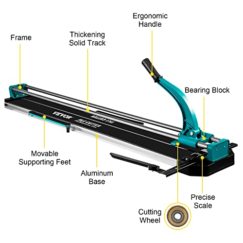 BestEquip Manual Tile Cutter, 48 inch Tile Cutter, All-Steel Frame Cutting Machine, Precise Tile Cutter Tools w/Laser Guide & Tungsten Carbide Wheel, Large Tile Cutter For Porcelain Ceramic