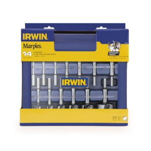 irwin marples forstner bit set, wood drill bits, made of carbon steel, ideal for fine woodworking, cabinet-making and more, 14 pieces (1966893)